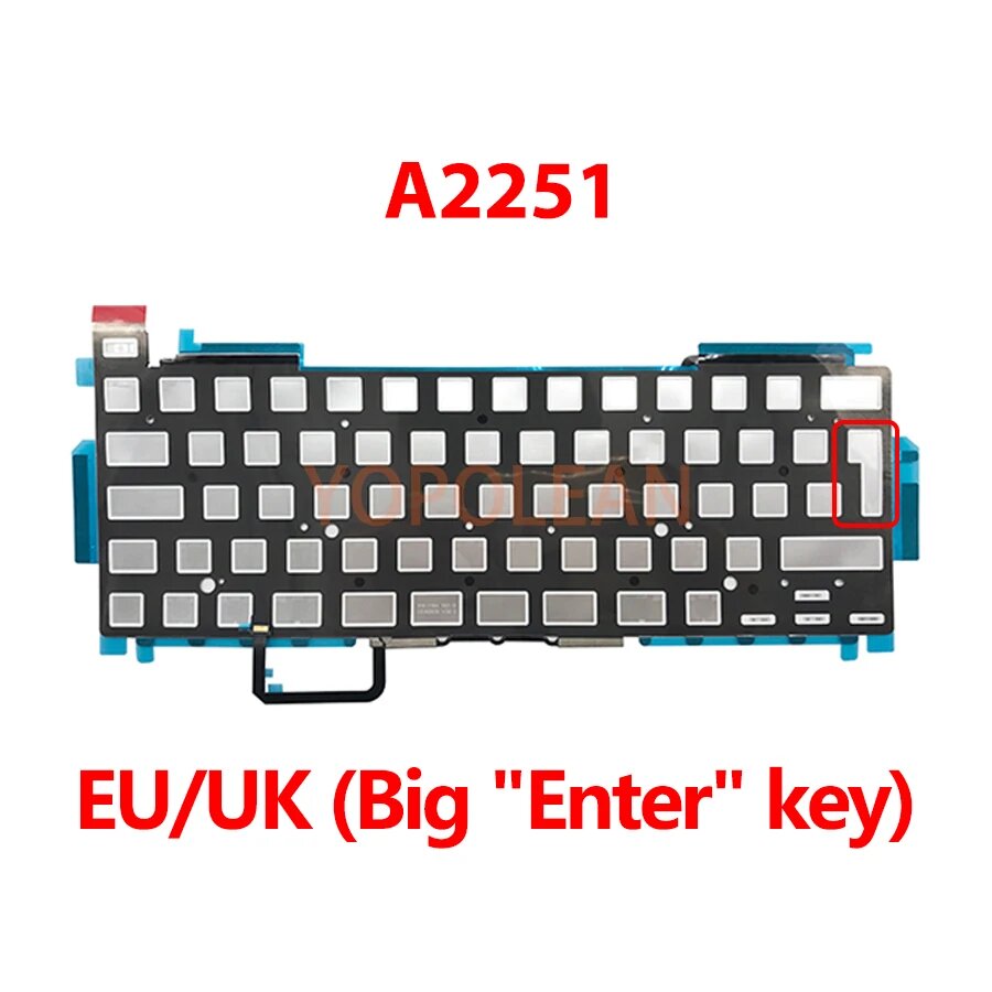 Подсветка клавиатуры YOPOLEAN для MacBook Pro Retina A2251 UK EU