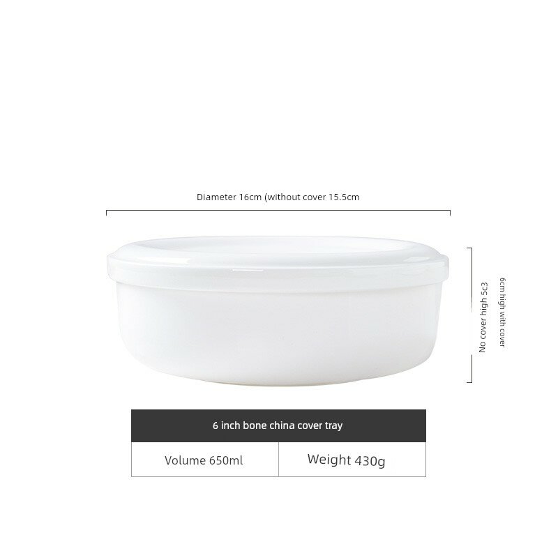 6-дюймовая костяная керамика закрытая тарелка - премиум-посуда для подачи, безопасная в микроволновке, элегантная посуда