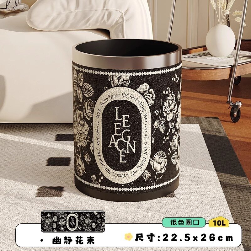 Американский стиль кожаного мусорного ведра, роскошный высококачественный домашний контейнер для хранения, мусорная корзина для гостиной, кухни, спальни, большая французская мусорная корзина