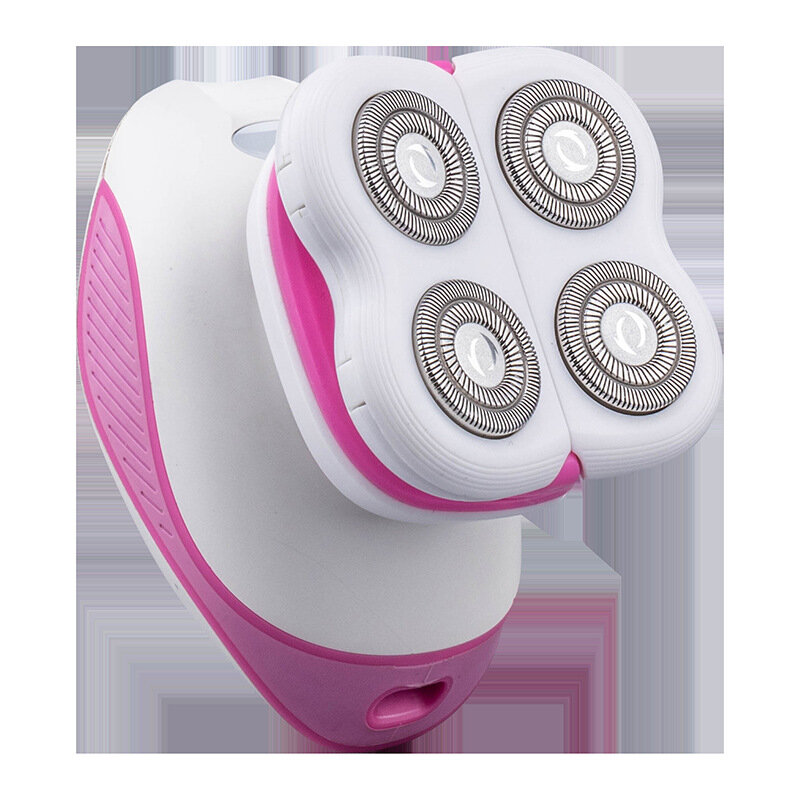 Бритва с головкой «четыре в одной» мощностью 8 Вт, моющийся аккумуляторный набор для всего тела, водонепроницаемая вращающаяся бритва с четырьмя головками и цифровым дисплеем