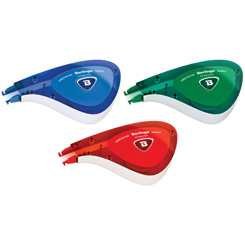 4 шт. Корректирующая лента Berlingo "Triangle", 4,2мм*8м, блистер, европодвес