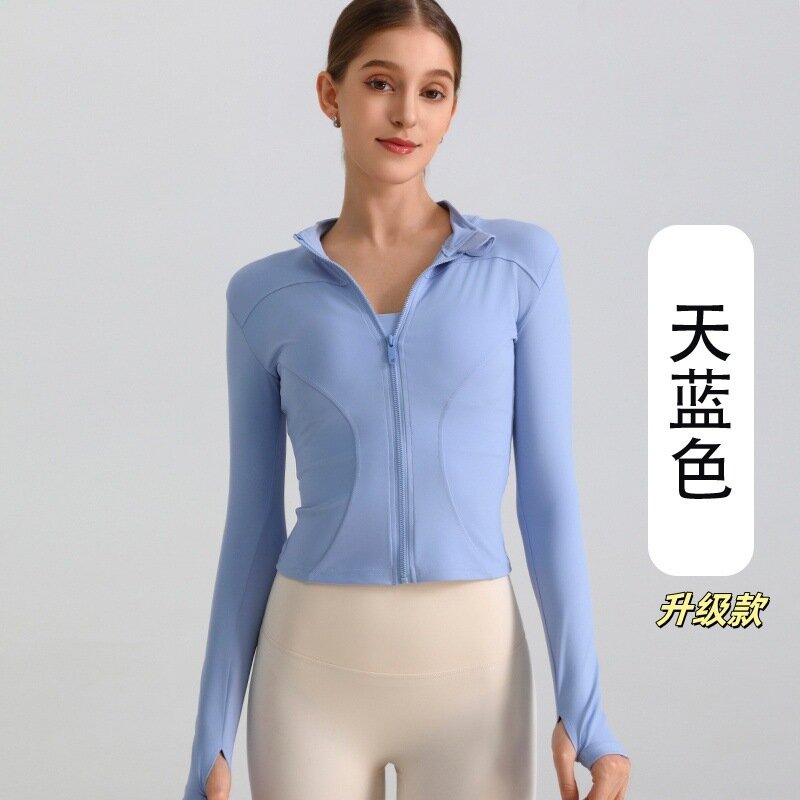 2025 Лулу, стильный облегающий спортивный костюм с длинным рукавом для осени и зимы, защитный куртка для бега на улице, фитнес-куртка для йоги для женщин