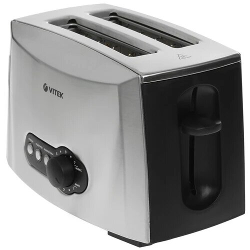 VT-7162 / Тостер Vitek VT-7162 серебристый [945 Вт, тостов - 2, подогрев, размораживание]