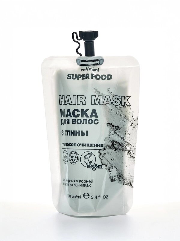 Маска для волос Cafe mimi Super Food 3 Глины, 100 мл