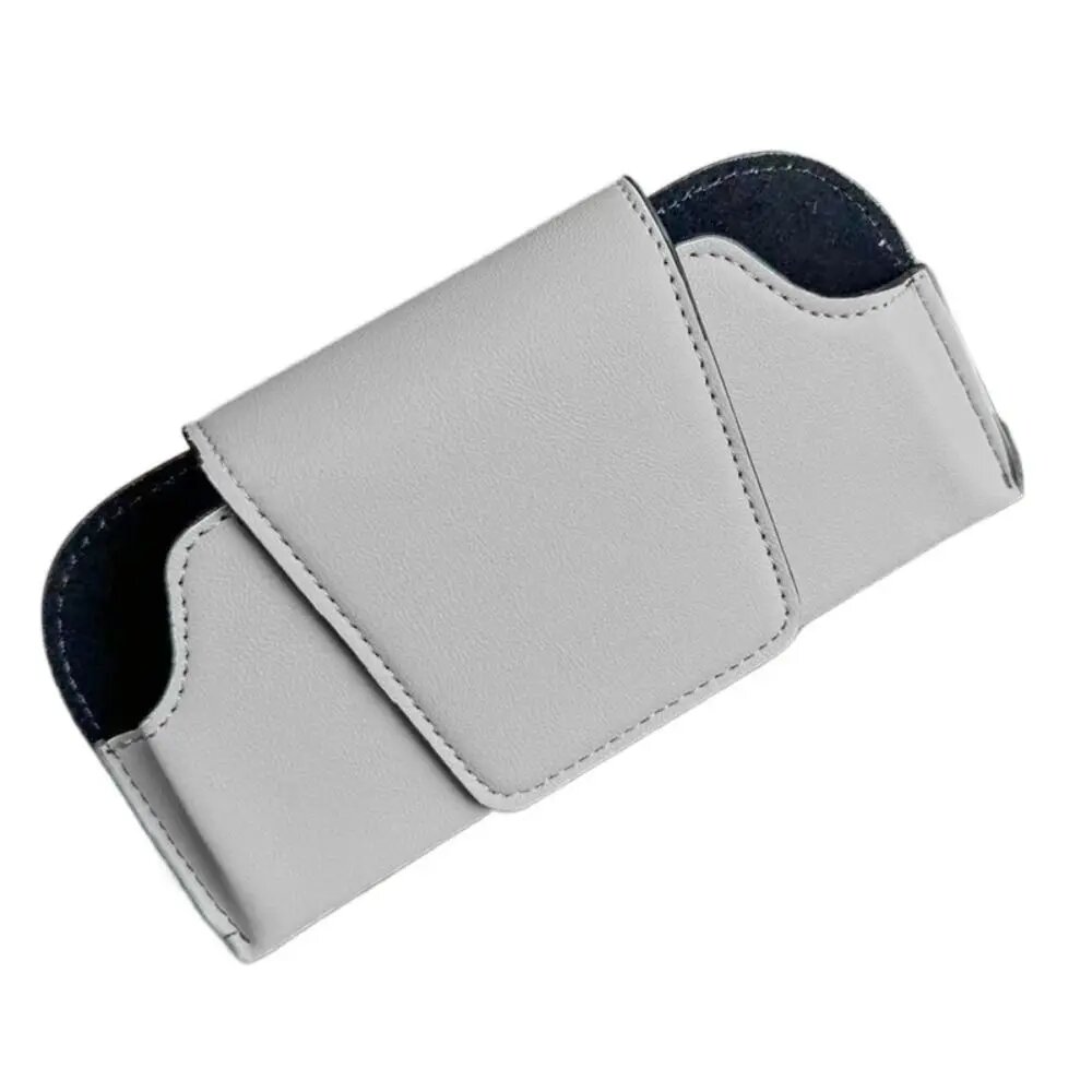 Чехол для автомобильных очков из искусственной кожи, многофункциональный чехол для хранения билетов и карт, авто солнцезащитный козырек, держатель для очков, защитная сумка для очков grey