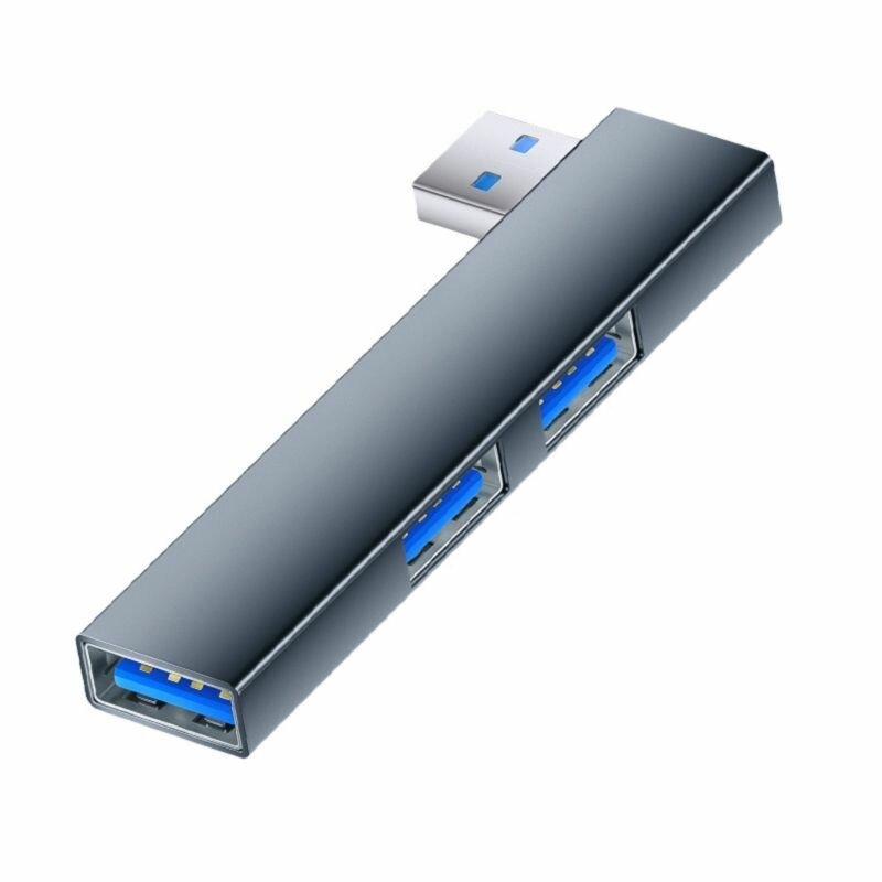 (1 шт.) Угловой разветвитель USB-A (90 ) на USB 3.0/2.0 серый