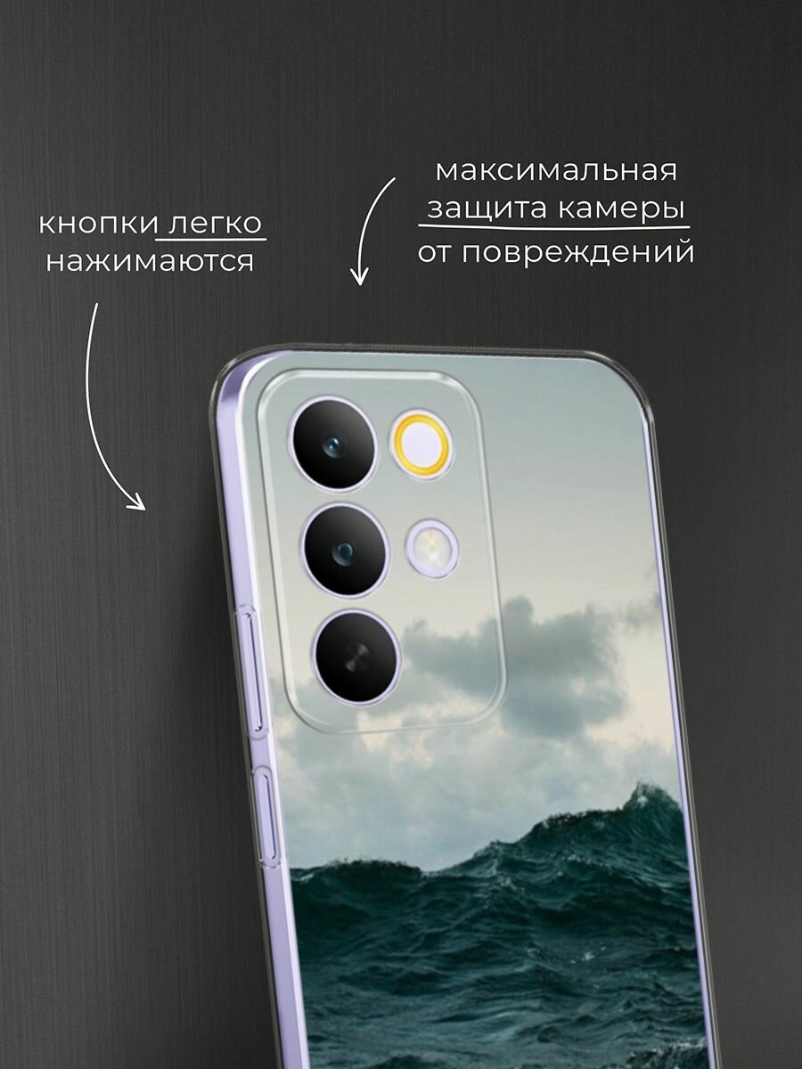 Силиконовый чехол на Realme C85 / Реалми C85 с принтом Волны 11 — фото 1