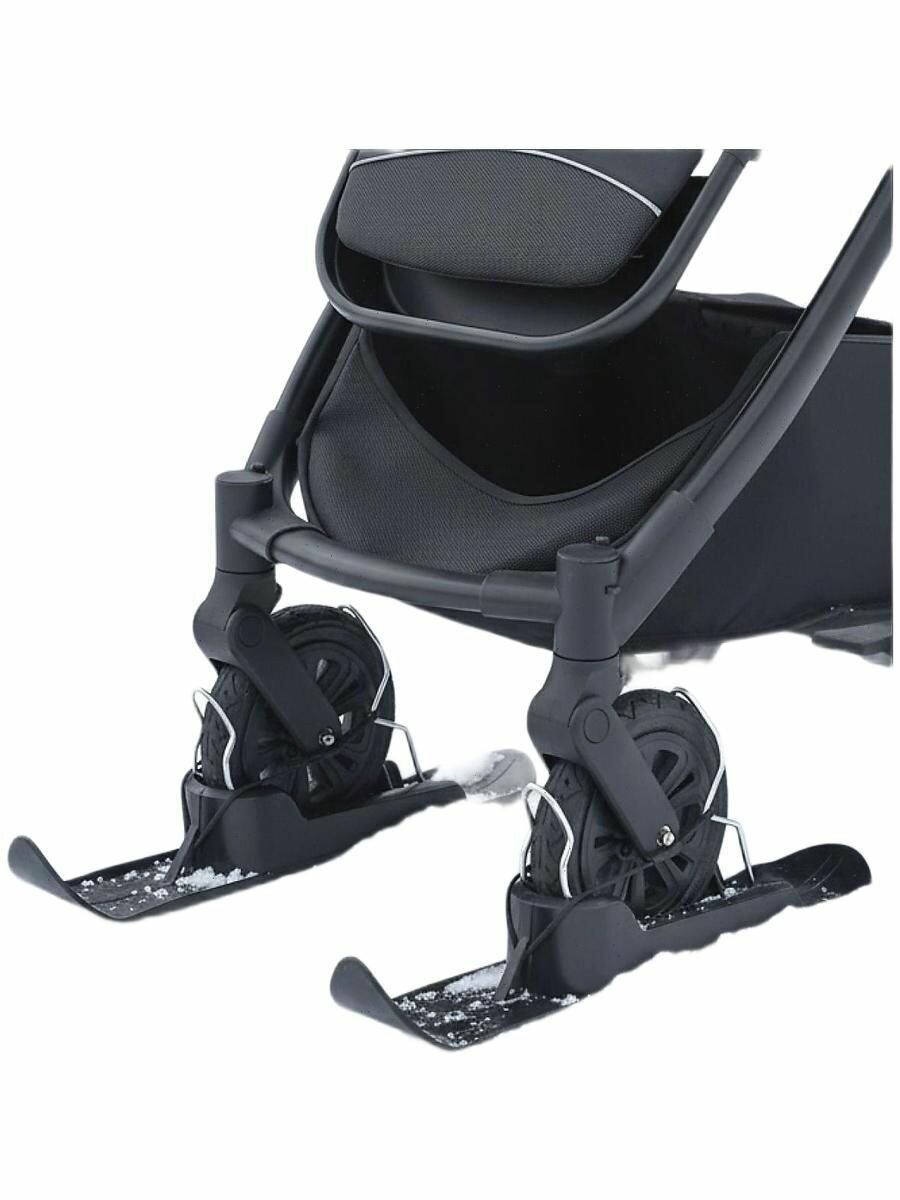 Лыжи для детской коляски Happy Baby, аксессуар для коляски, полозья на колеса зимние, 2 шт, универсальные, черные