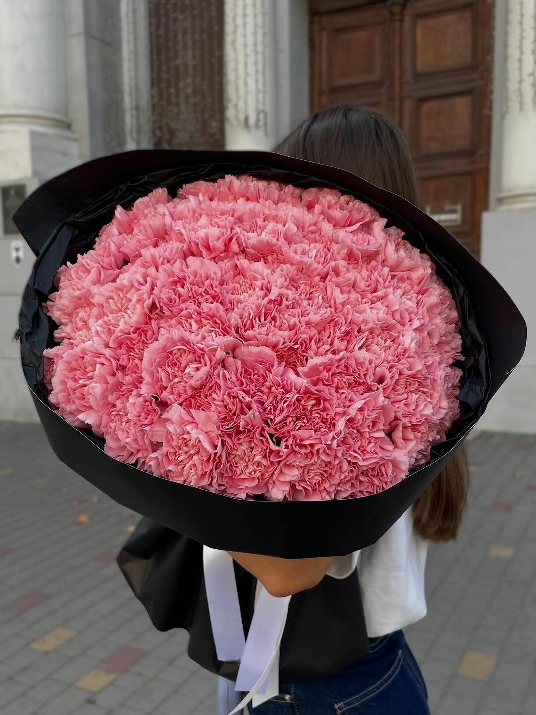 Букет из розовых диантусов