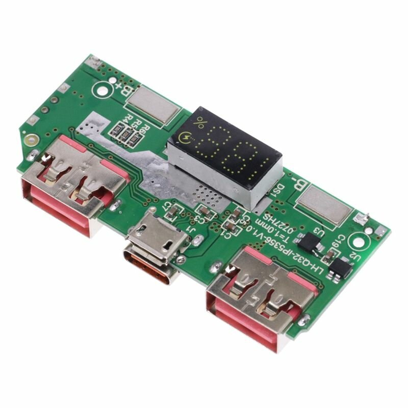 Литиевая Батарея 3А, Цифровой Дисплей, Модуль Быстрой Зарядки IP5356 TYPE-C Micro-USB QC3.0 2.0 PD3.0 PD2.0/AFC/FCP Прочный