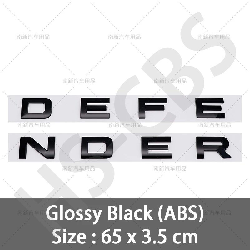 Новый стиль 3D ABS DEFENDER буквенный логотип наклейки большой размер DEFENDER автомобиль передний капот задний багажник эмблема кузова значок аксессуары Gloosy Black