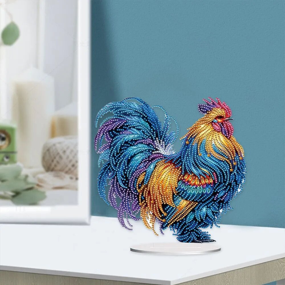 Украшения с бриллиантовой росписью, кошки, петухи и красные розы, изысканные украшения для дома