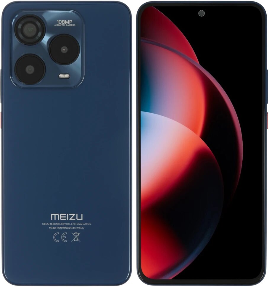6.78" Смартфон Meizu Note 22, 8/128 ГБ, AMOLED, NFC, 4G, 5000 мА*ч, синий