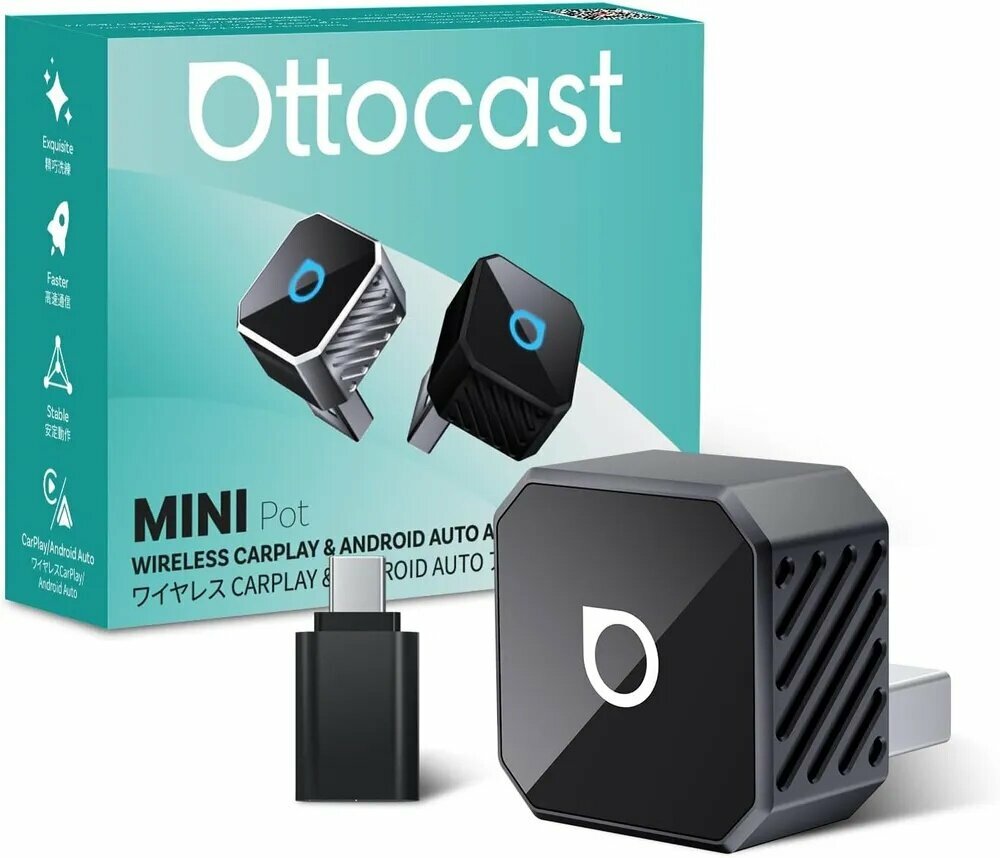 Головное устройство OTTOCAST "Mini Cube", CarPlay, поддержка Android Auto