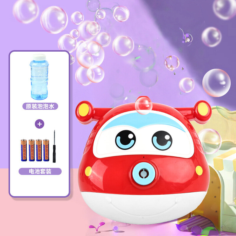 Настоящая игрушка для детей Super Wings с пузырьковой машиной, звуком, светом и музыкой, электрическая пузырьковая пушка для мальчиков и девочек, подарок для детского сада