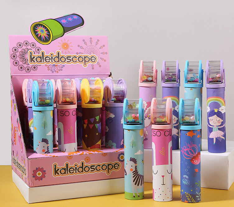 Волшебный калейдоскоп, образовательная научная игрушка для детей, трансформируемый мультяшный вращающийся калейдоскоп, DIY образовательная игрушка калейдоскоп