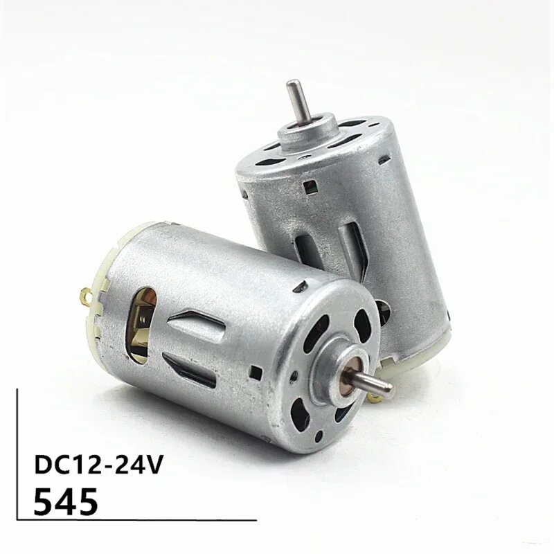 Новый двигатель постоянного тока DC12-24V 545 Низкоскоростной двигатель с сильной магнитной угольной щеткой Маленький двигатель DC24V 4000 об/мин, диаметр вала 3,17 мм XD