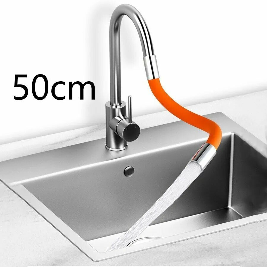 Универсальный удлинитель смесителя. Гибкая насадка на кран для ванны, для кухни