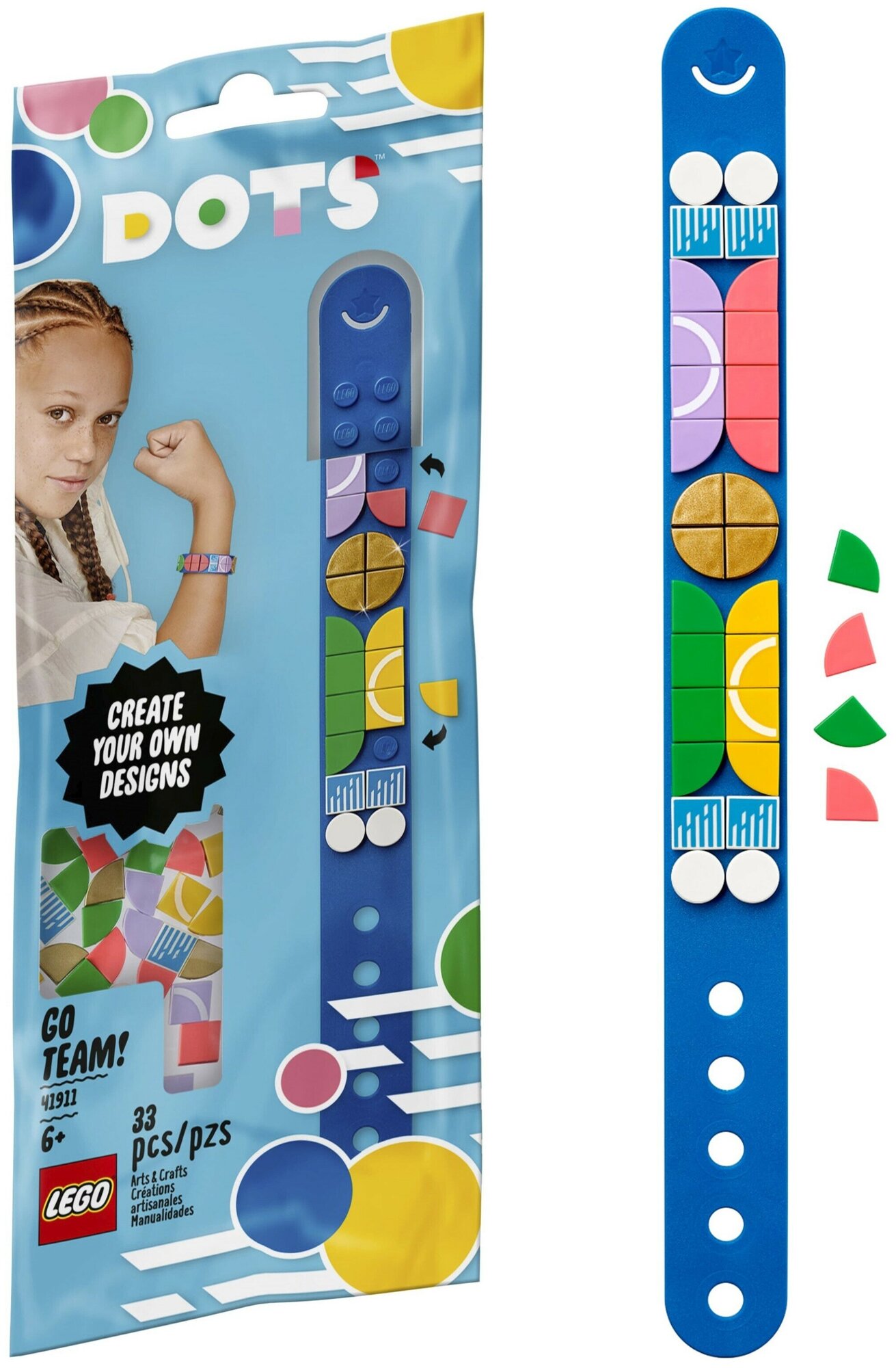 Набор для творчества LEGO DOTS "Браслет Чемпионки" 41911 / 33 детали