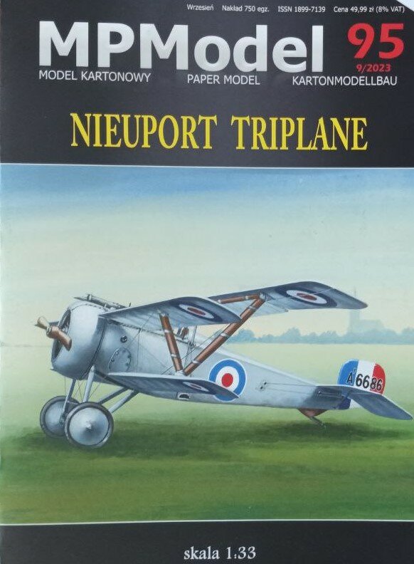 Сборная бумажная модель Самолет Nieuport Triplane - MPModel №95 (журнал)