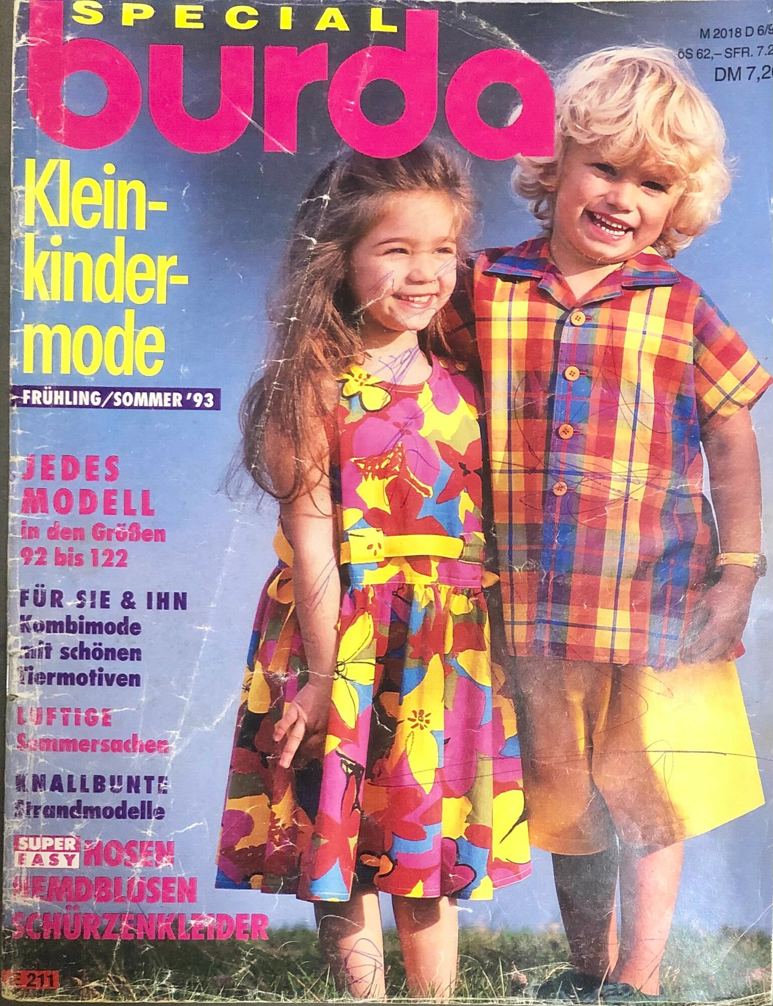 Журнал Бурда (Burda Style) Дети Детская мода 6 1993 весна лето на немецком # 101