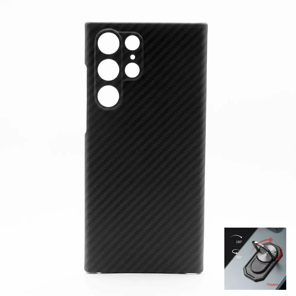Совместимо с Samsung Кевларовый чехол для Samsung Galaxy S22 Ultra Kevlar, 0.45мм, черный