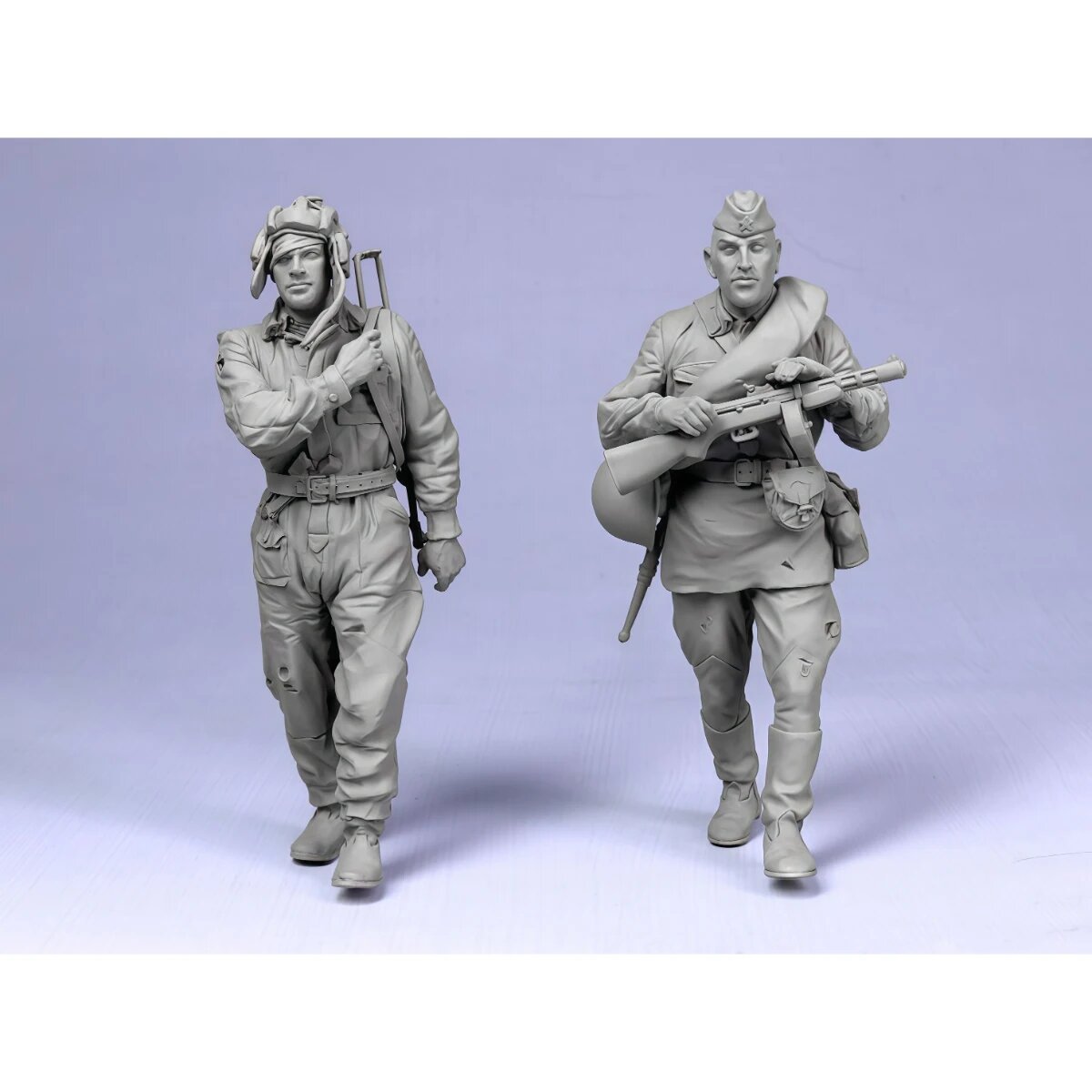 Набор для сборки модели из смолы 1/35, неокрашенный, военная тематика, советская пехота и экипаж танка времен Второй мировой войны, в разобранном и неокрашенном виде, GK