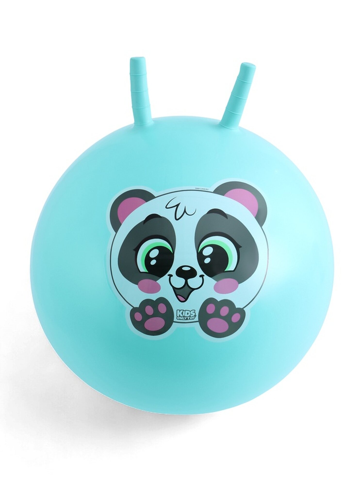 Мяч прыгун с рожками "Панда" 45 см, 380 гр, цвет бирюзовый 7350276