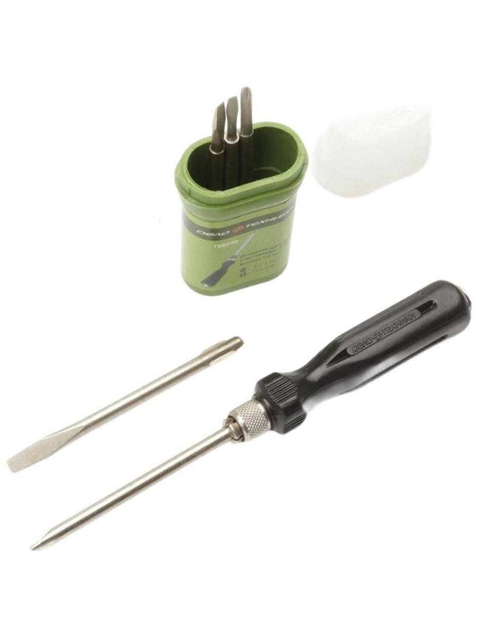 Отвертка цанговая со вставками, 5 предм. / Дело Техники 708050