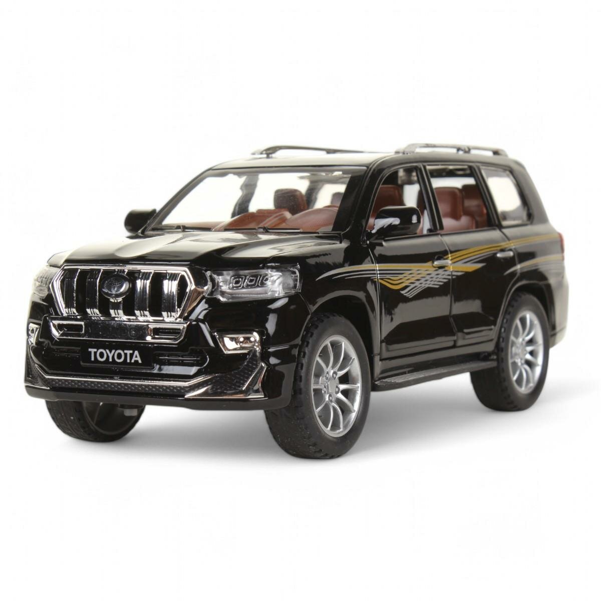 Металлическая модель автомобиля 'Toyota Land Cruiser Prado' 21см, черный, свет/звук, инерционная