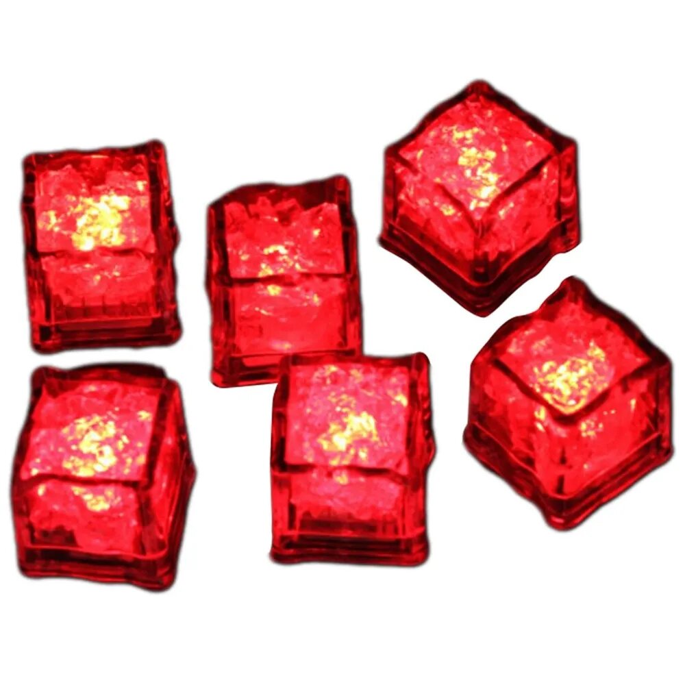 Набор из 12 активируемых водой светодиодных украшений в виде кубиков льда для напитков