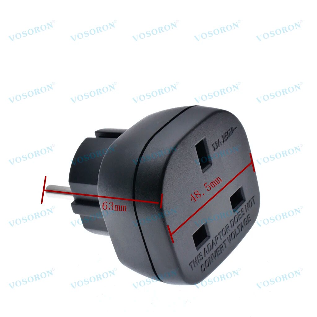 VOSORON Адаптер UK в EU, Black plug