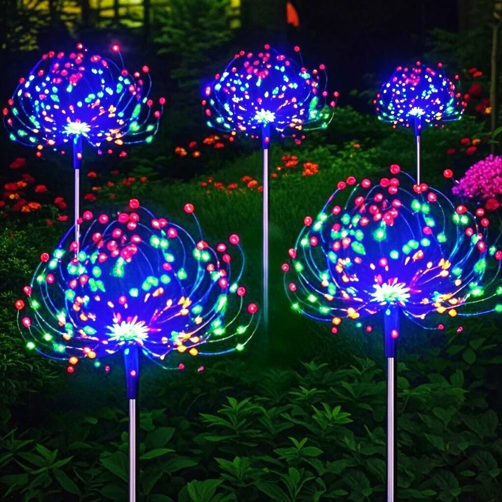 Солнечные светильники-фонтаны подсолнух RGB, 200led 2pcs