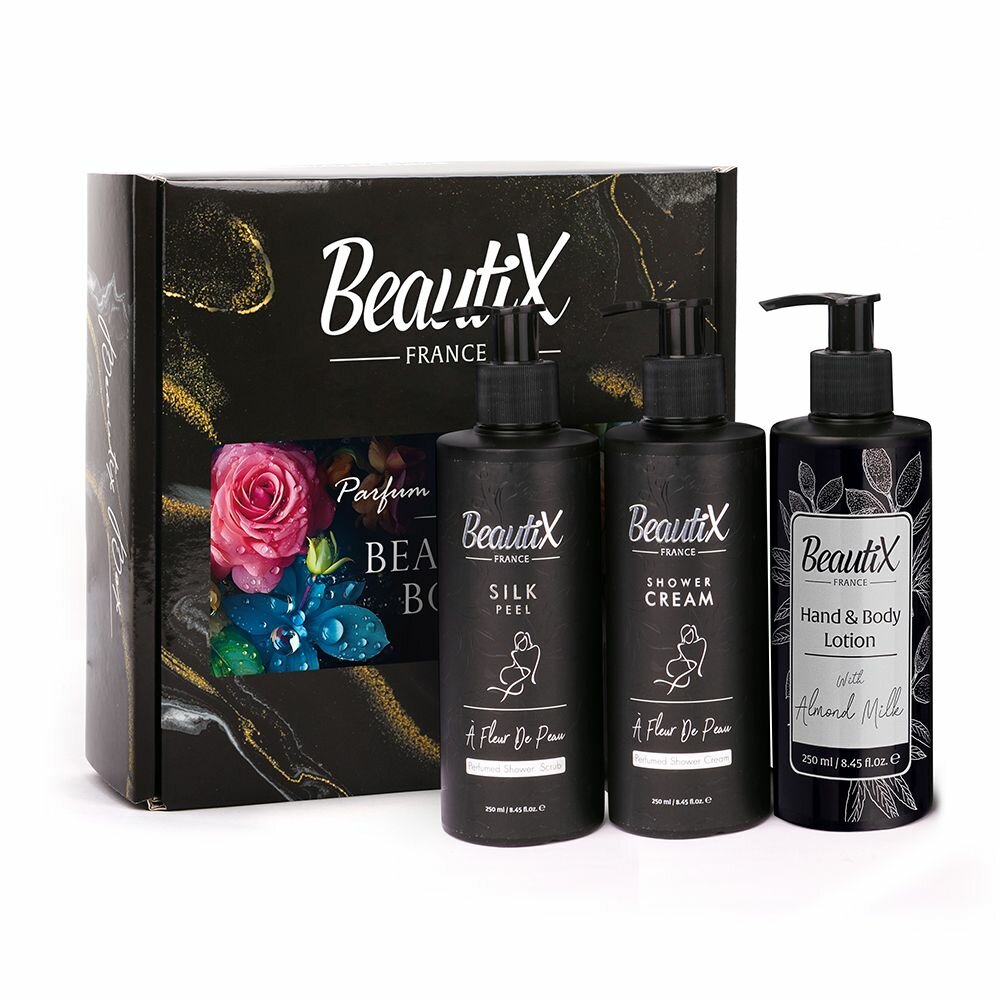 Набор для тела BeautIX Парфюм, гель-скраб, гель для душа, лосьон, 3 шт