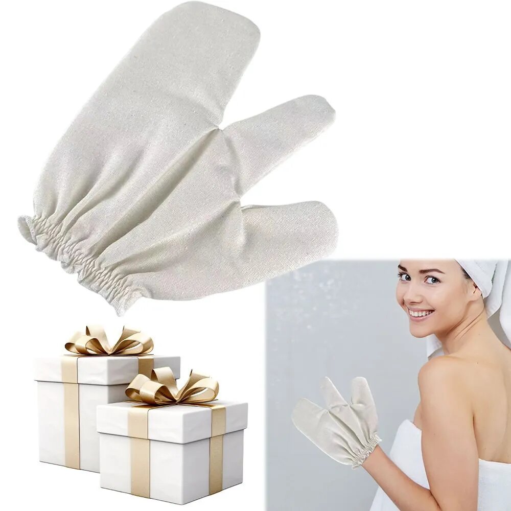 Шелковые перчатки для пилинга и сухого массажа, 100 % натуральный шелк, эластичные, многоразовые