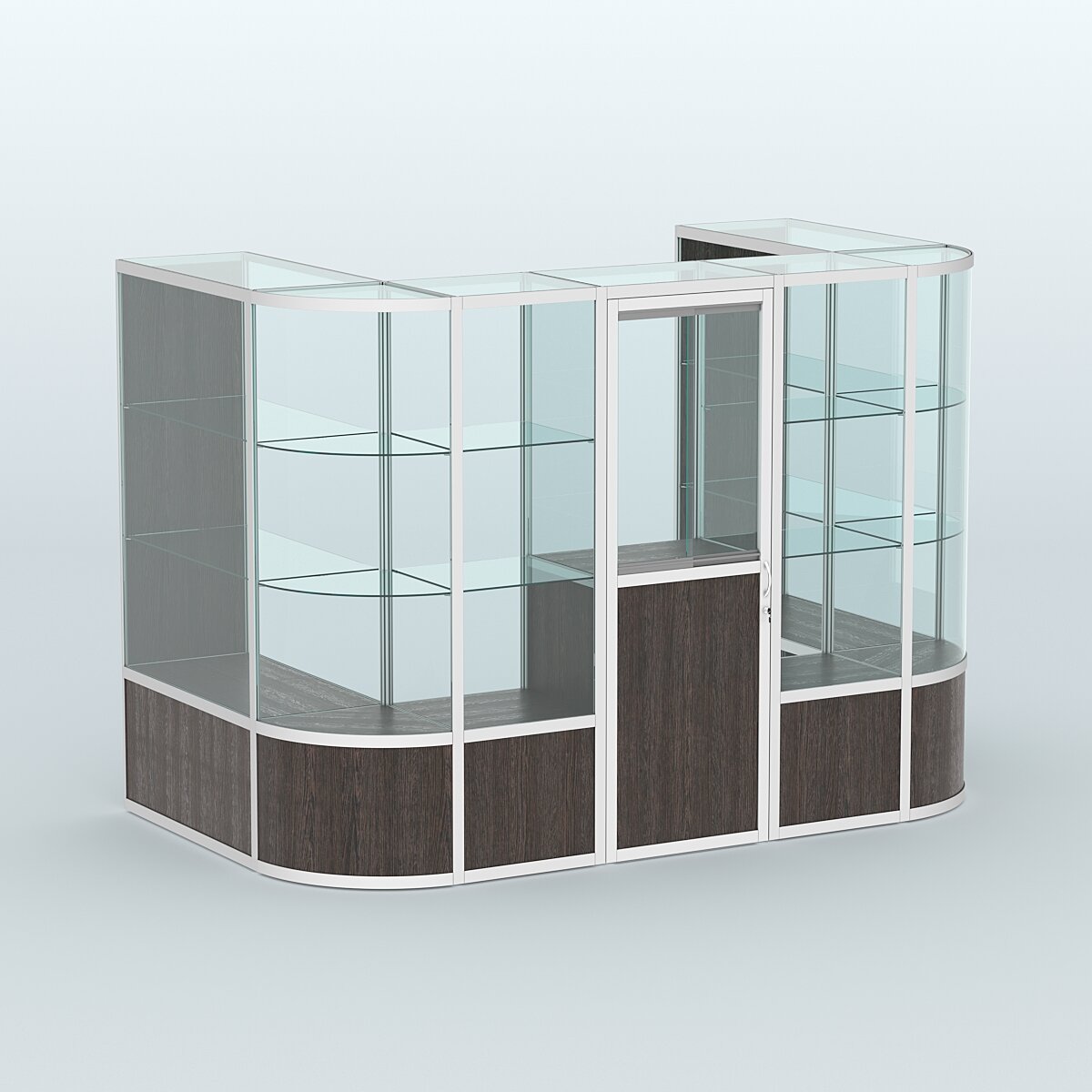 Павильон из профиля пристенный №4б (4,05 кв. м), Дуб Венге