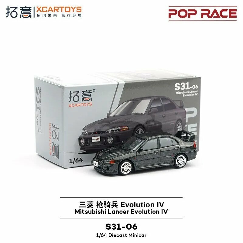 POP RACE Модель автомобиля из сплава, 1:64, серия Mitsubishi (Mitsubishi Lancer Evolution IV)