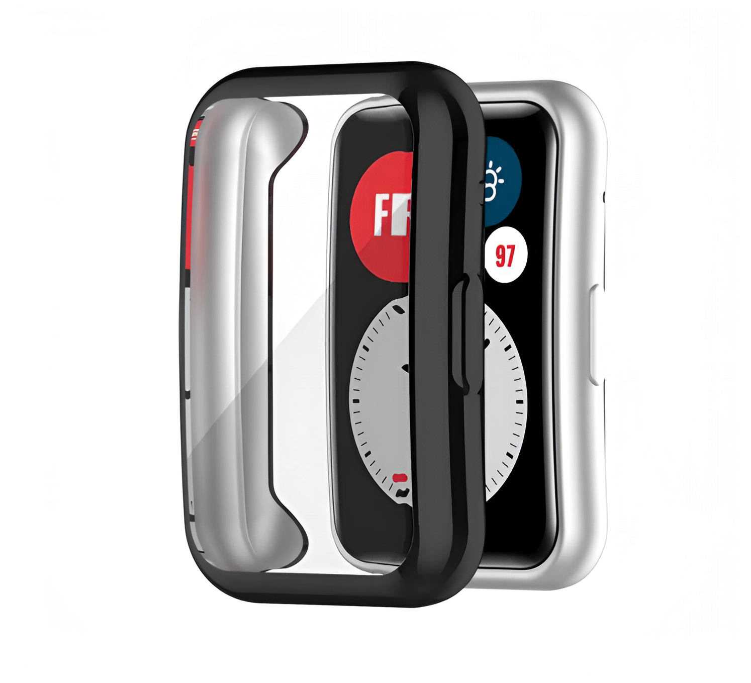 Защитный чехол MyPads из тонкого и прочного силикона для Huawei Watch Fit (2021) с противоударными свойствами черный