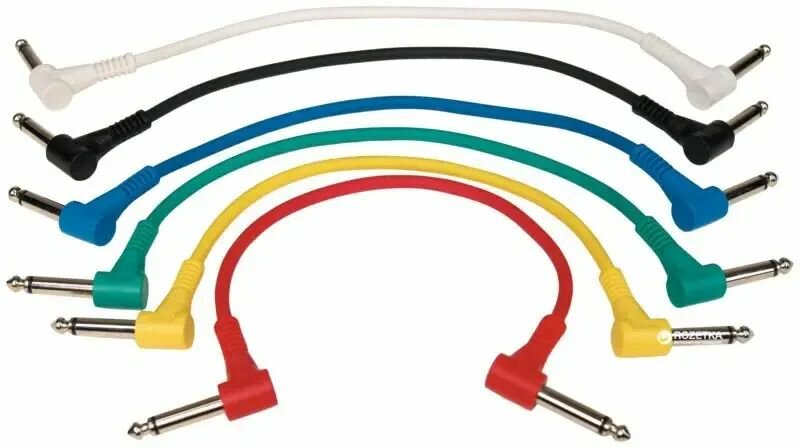 Патч-кабель инструментальный Rockcable RCL30011 D5 Jack 6.3 (M) Jack 6.3 (M), 0.15 м (комплект 6 штук)