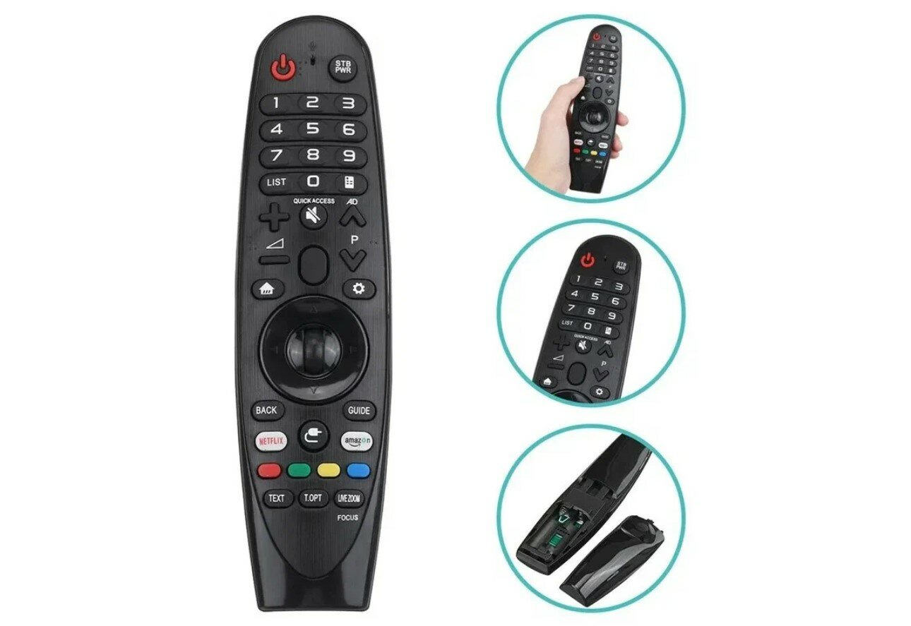 Смарт пульт ДУ MyPads для LG Smart TV с голосовым доступом черный