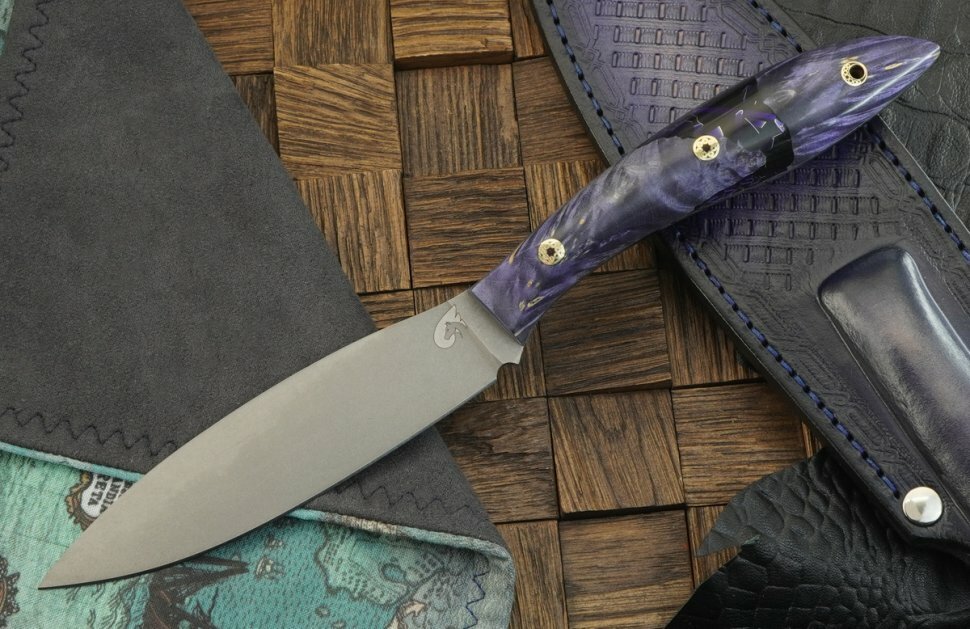 Златонож нож Канадец Люкс, сталь Elmax, рукоять авторский полимер