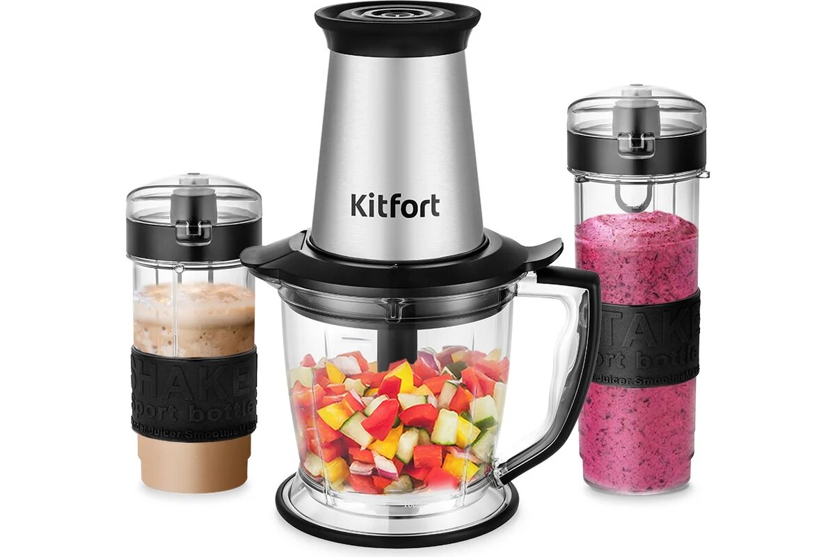Измельчитель Kitfort КТ-3507 серебристый/черный