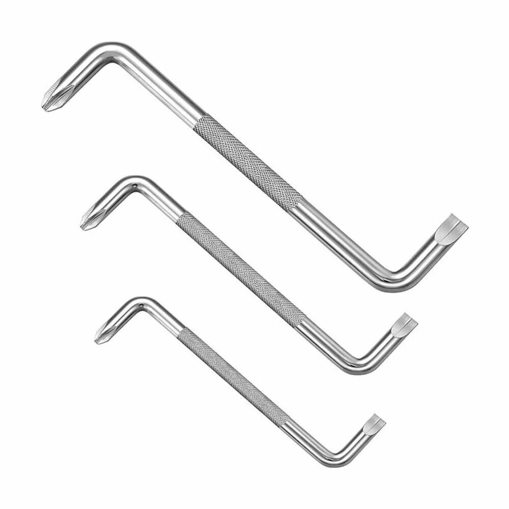 Набор Изогнутых Отвёрток 3 Пcs Серебристый 14 4X7 4Cm