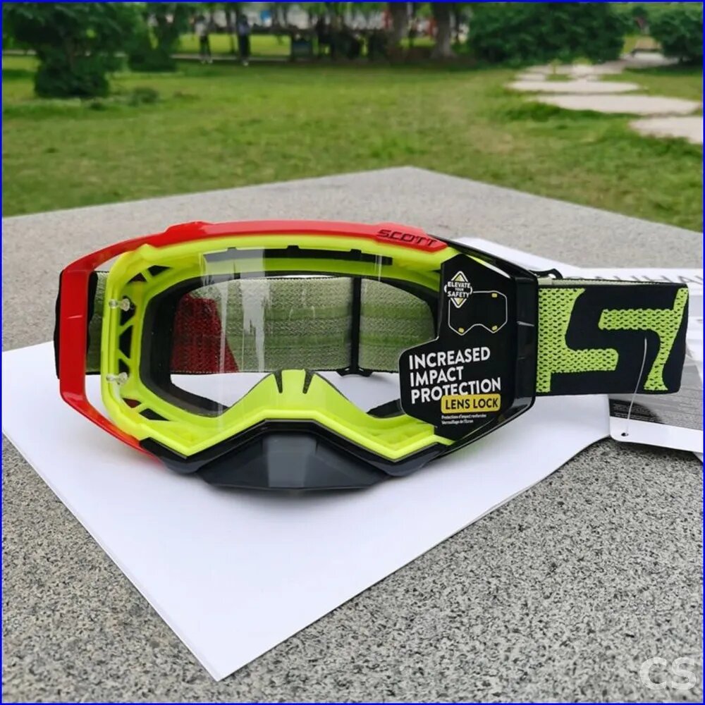 Scott Мотоочки желтый для езды по трассе, поликарбонат, для взрослых