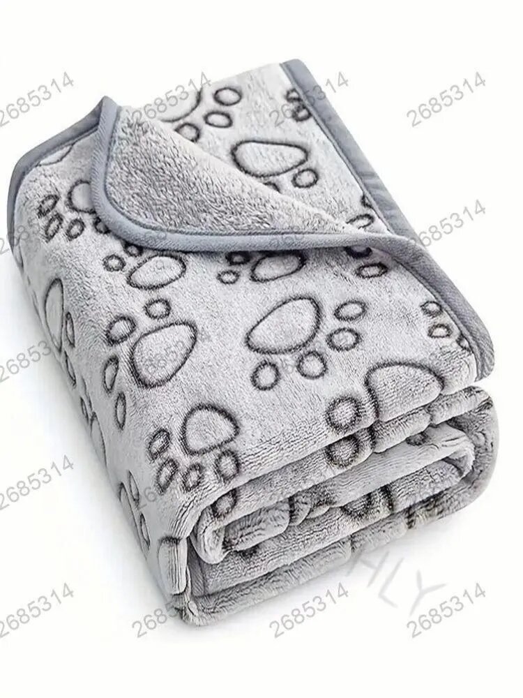 Мягкий серый коврик для животных с лапками 760x1040mm для собак и кошек
