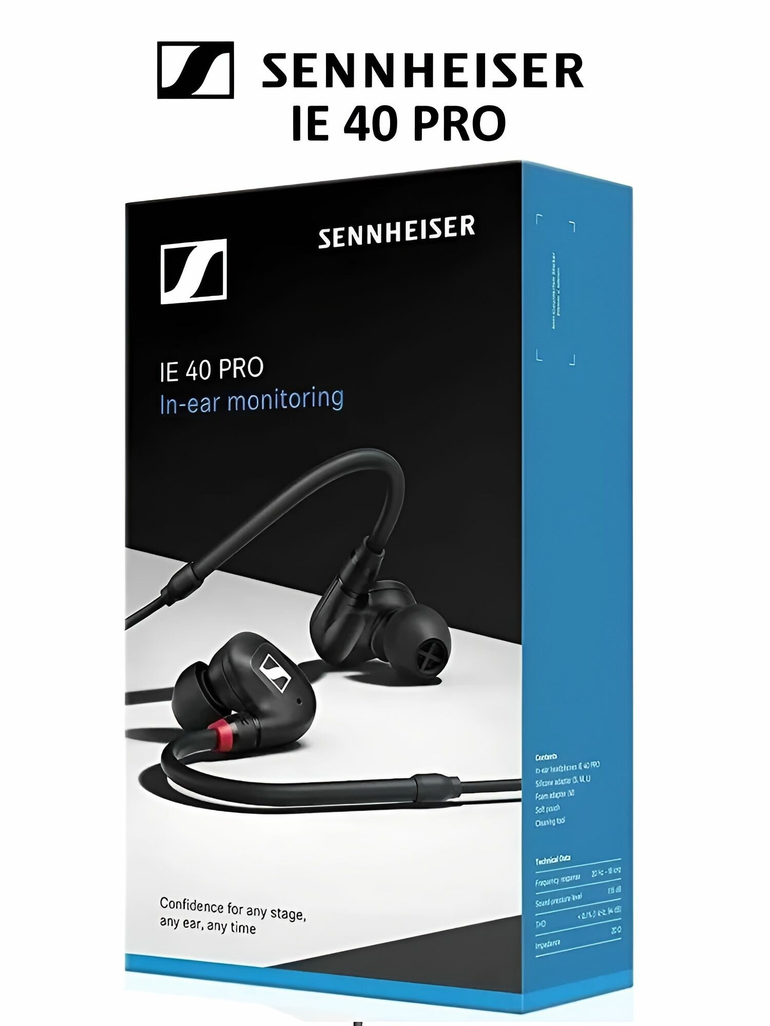 Наушники мониторы Sennheiser IE 40 PRO, черный, проводные, внутриканальные.