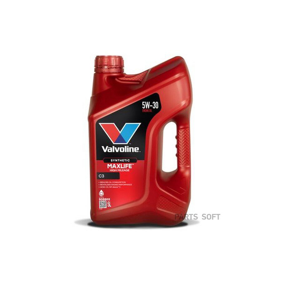 VALVOLINE 908802 Масло моторное VALVOLINE MAXLIFE C3 5W30 NSW 5 л 908802