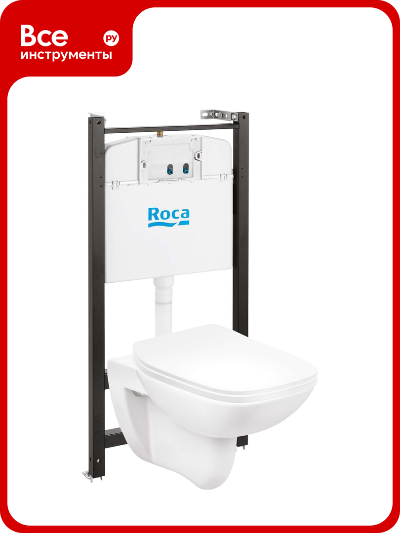 Подвесной унитаз Roca ПЭК DEBBA NEW Rimless+инсталляция+Slim сиденье 00073273