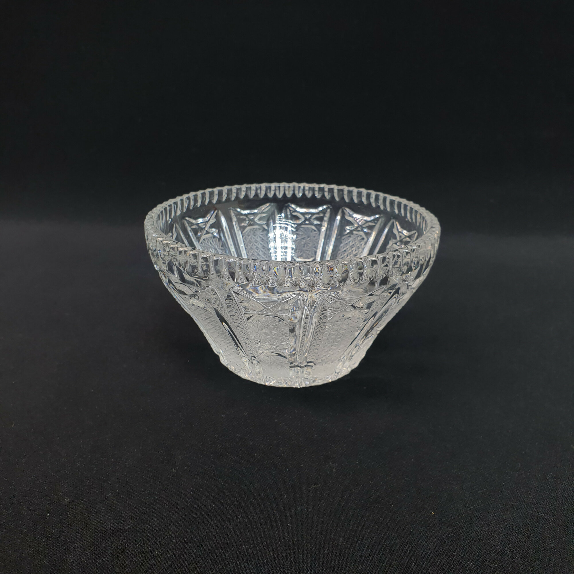 Винтажная ваза конфетница, хрусталь 115 мм, СССР