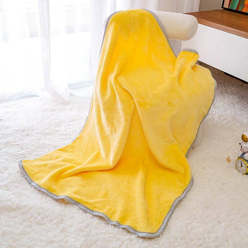 Коралловое флисовое одеяло для питомцев, малый размер 40x60 см, Macaron Yellow